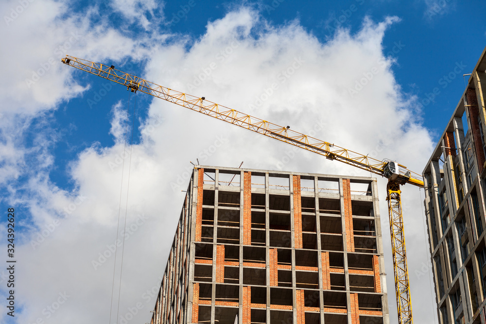 Construction of a modern residential complex. The construction of a ...