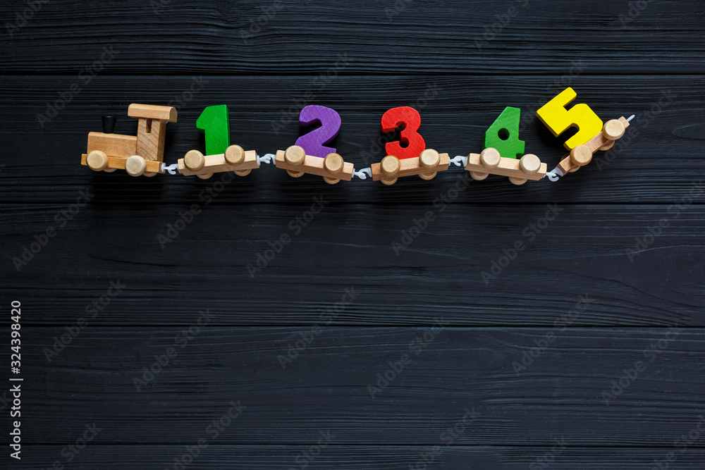 Wooden toy train with numbers for children, toys for creativity ...