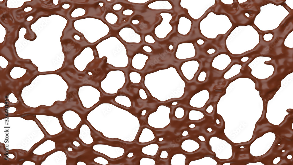 Chocolate or cocoa splash abstract background, Realistic product rendering is a convenient way ...