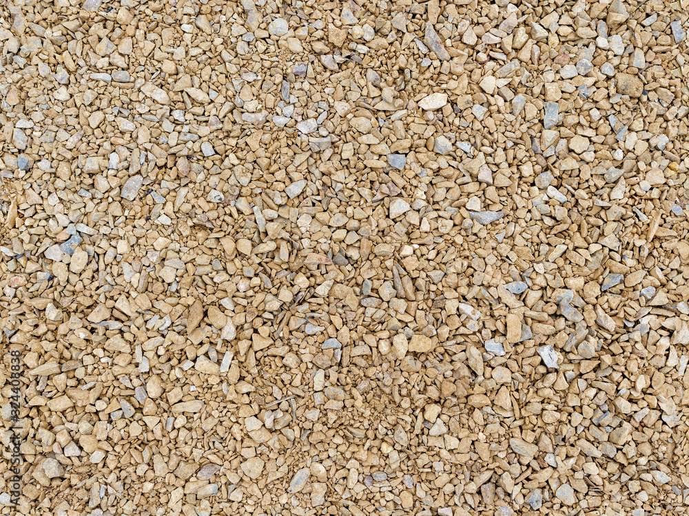 Seamless texture beige gravel. Ground surface road work. Landscape ...