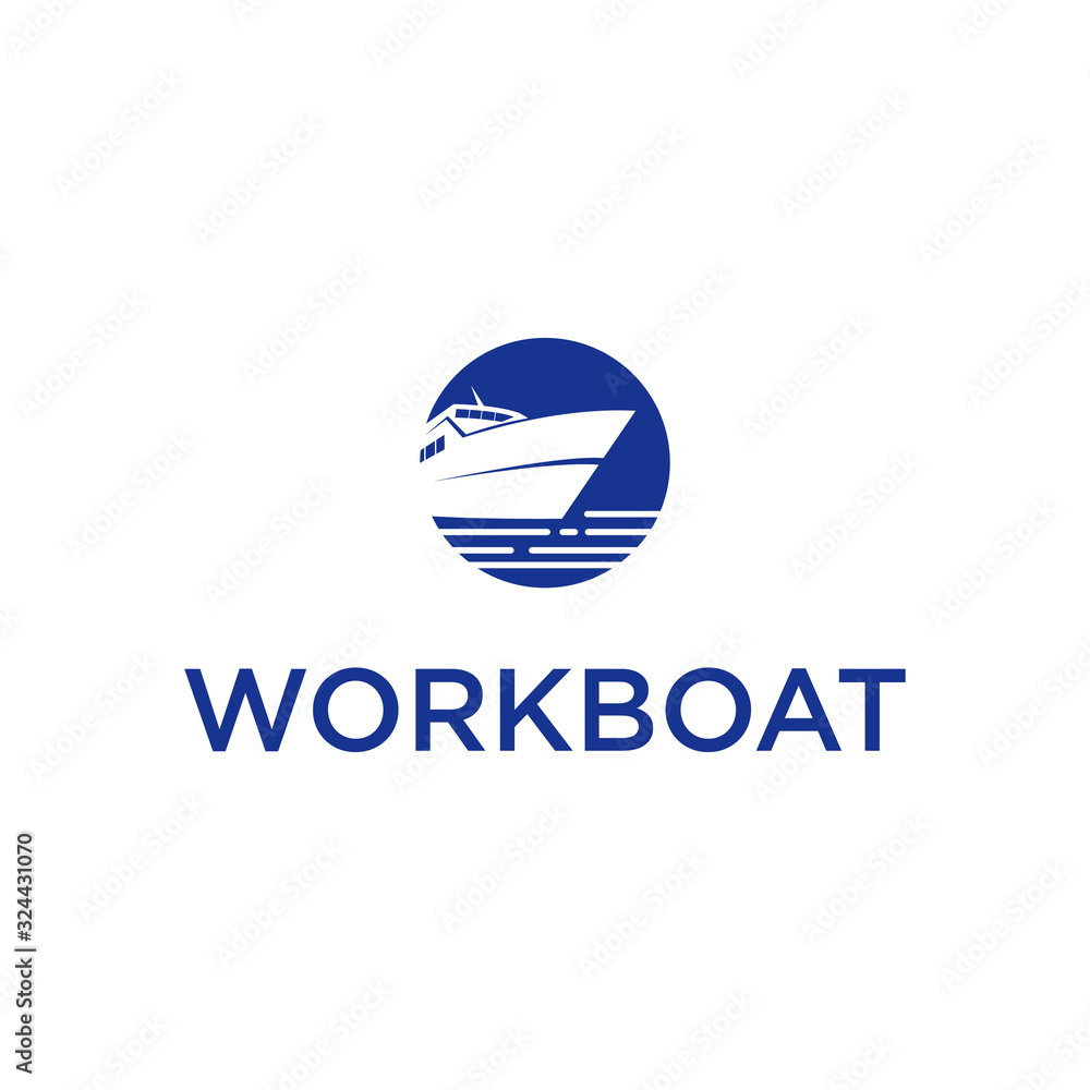 sailing work boat logo design vector Stock Vector | Adobe Stock