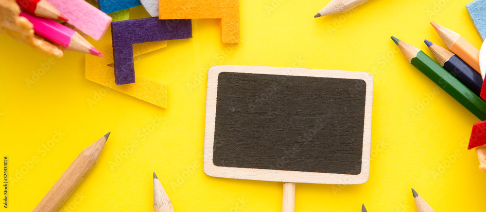 blank sign with pencils,clipper,pin blank sign,english alphabets on ...