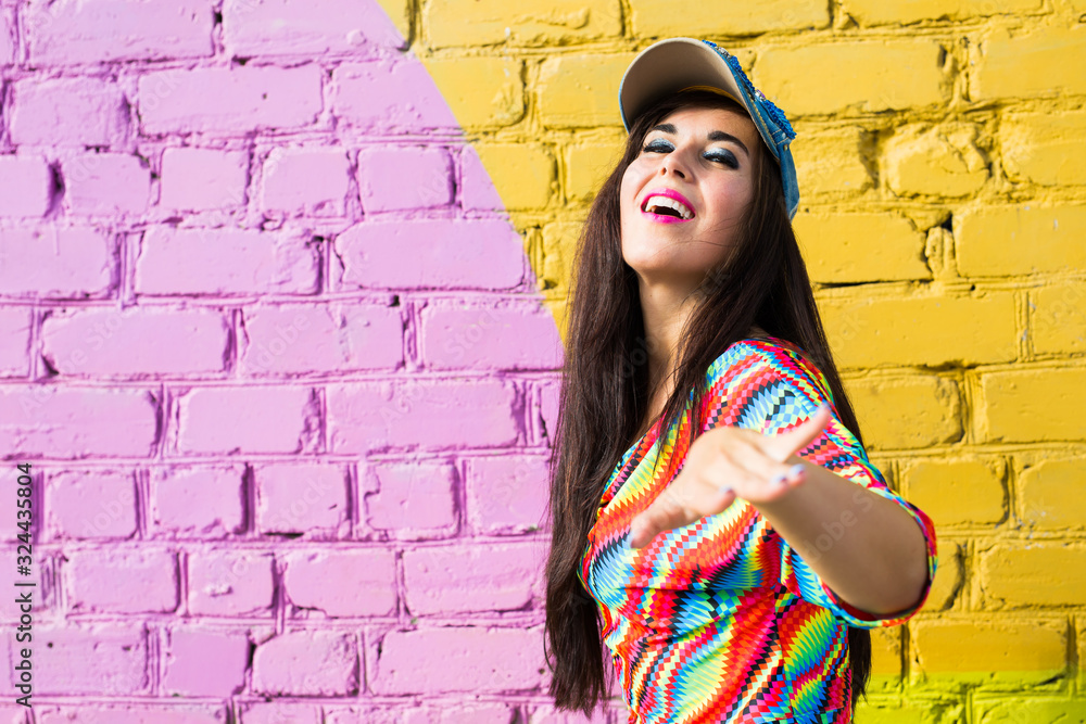 Street dance, freestyle and jazz funk concept - Beautiful girl dancing ...