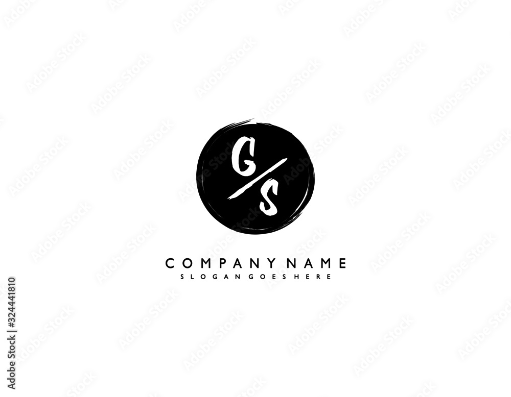 letter GS SG minimalist feminine handwriting logo. vector design of ...