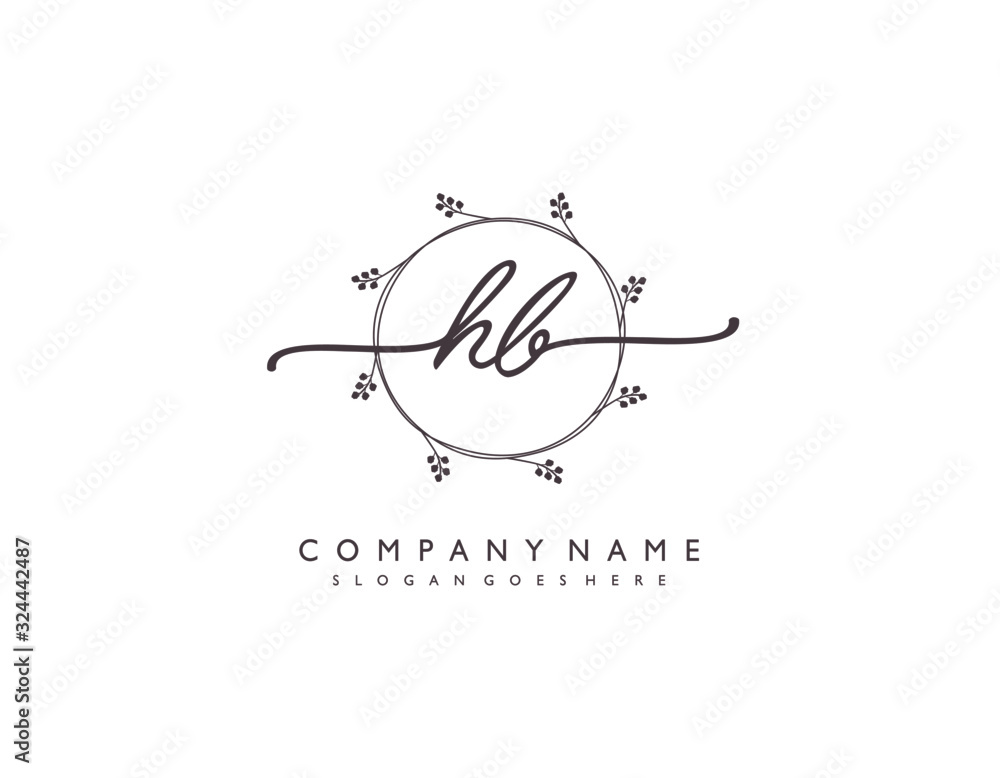 letter HB HB minimalist feminine handwriting logo. vector design of ...
