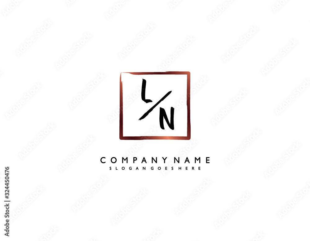 letter LLN NL minimalist feminine handwriting logo. vector design of ...