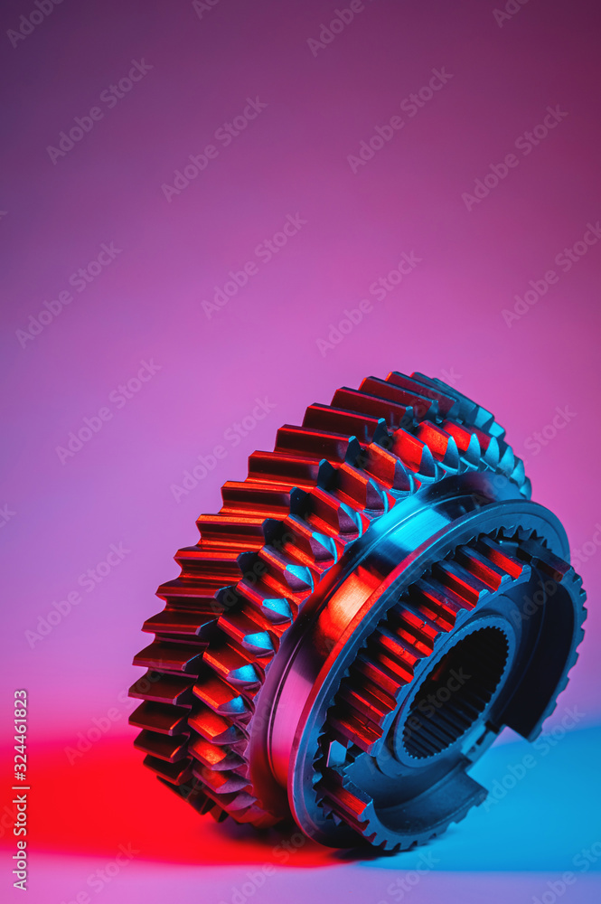 New parts in the conceptual design of a neon hi-tech style. Gears of ...