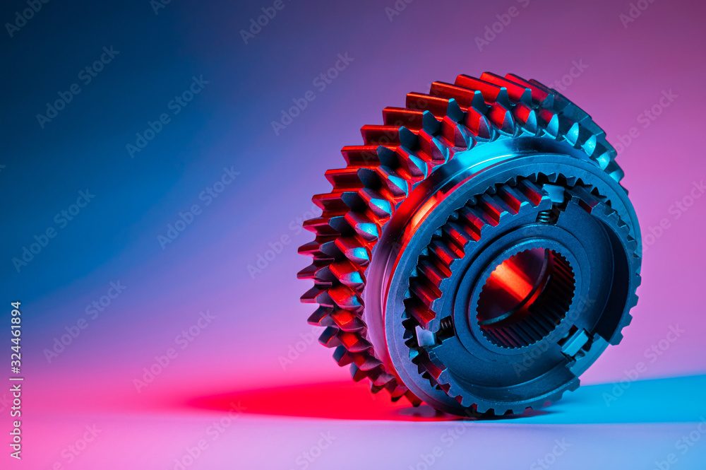 New parts in the conceptual design of a neon hi-tech style. Gears of ...