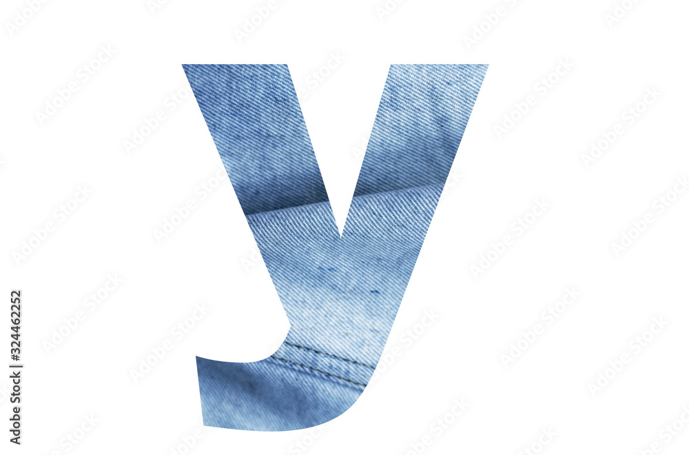 Letter " Y " of the alphabet denim. Illustration of the alphabet ...