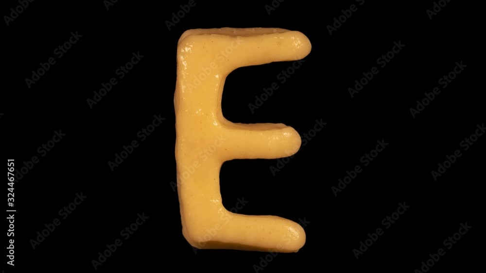 Cookie letter E, baking time lapse, top view, include two versions ...