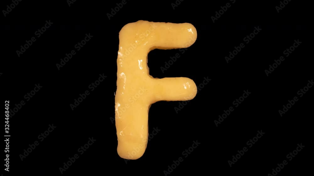 Cookie letter F, baking time lapse, top view, include two versions ...