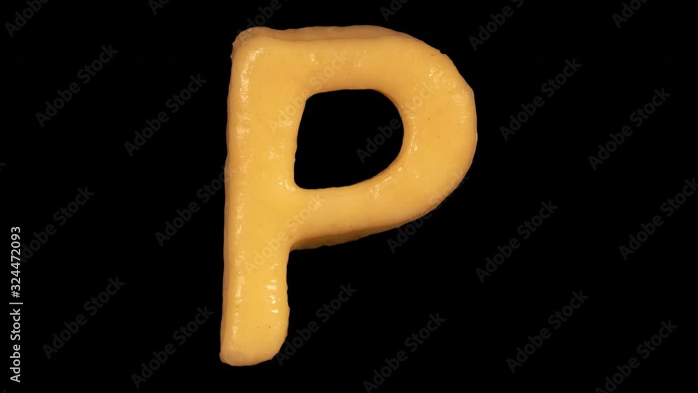 Cookie letter P, baking time lapse, top view, include two versions ...