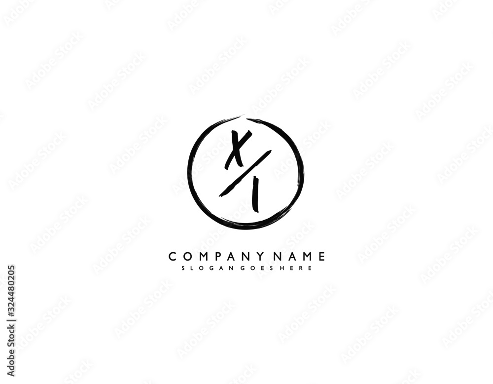 letter XI IX minimalist feminine handwriting logo. vector design of ...