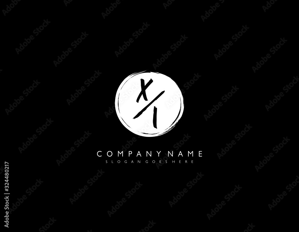 letter XI IX minimalist feminine handwriting logo. vector design of ...