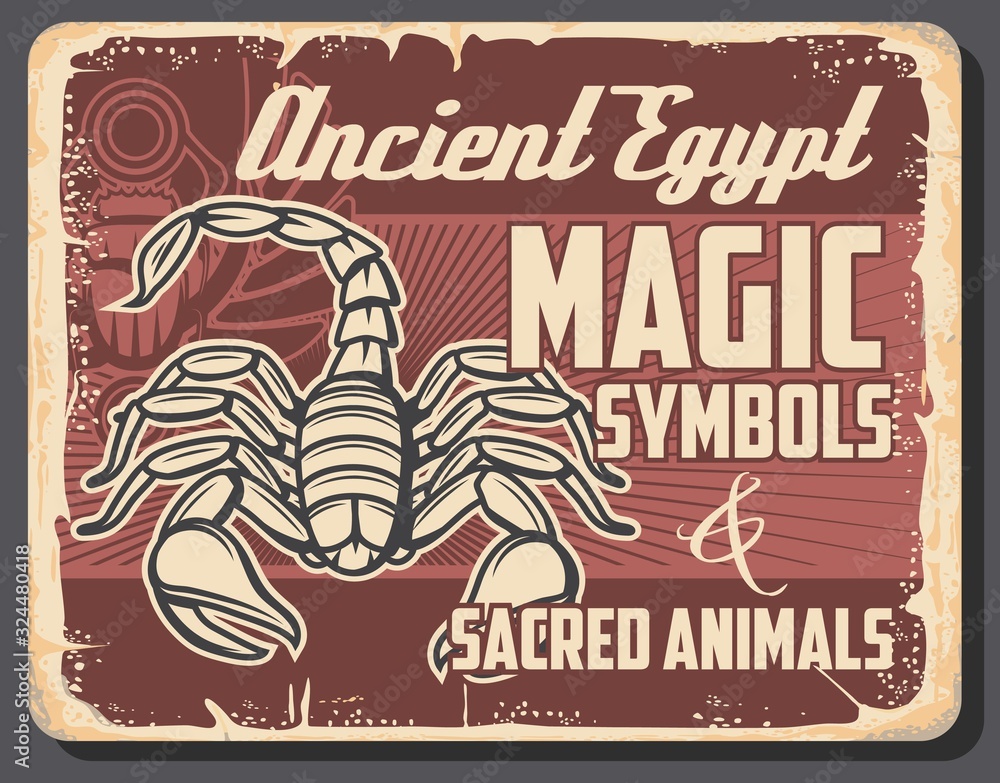 Ancient Egypt scarab beetle and scorpion animal vector design of ...