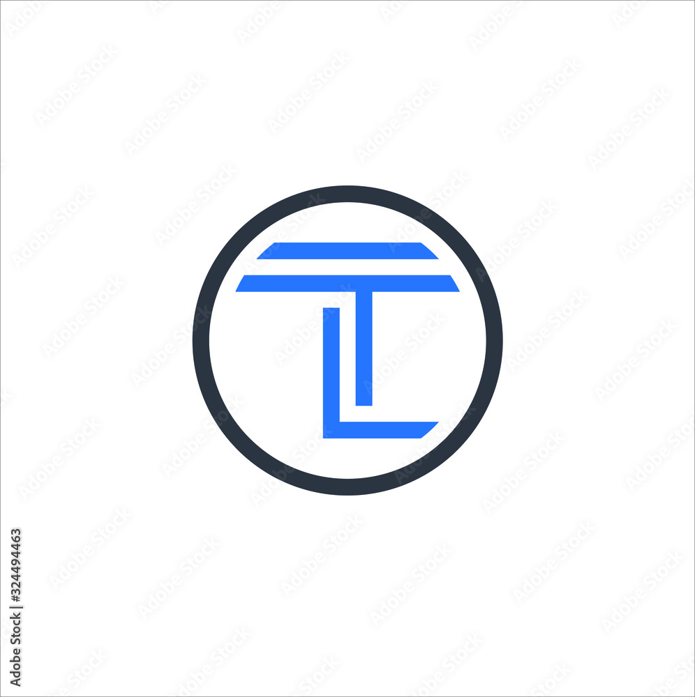 LT bold letter joint logo design vector technology illustration Stock ...