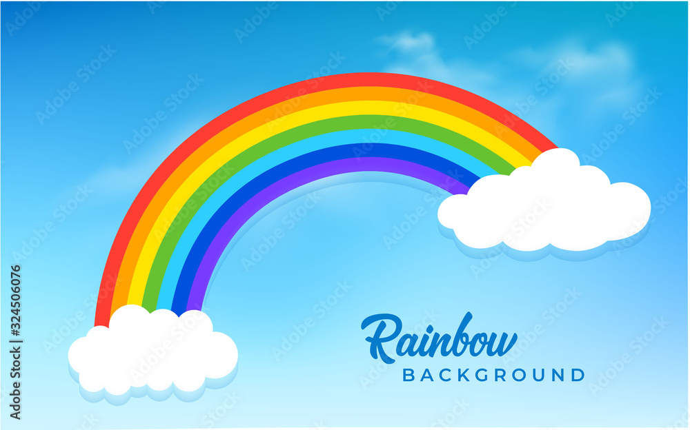 Beautiful Blue Sky Rainbow