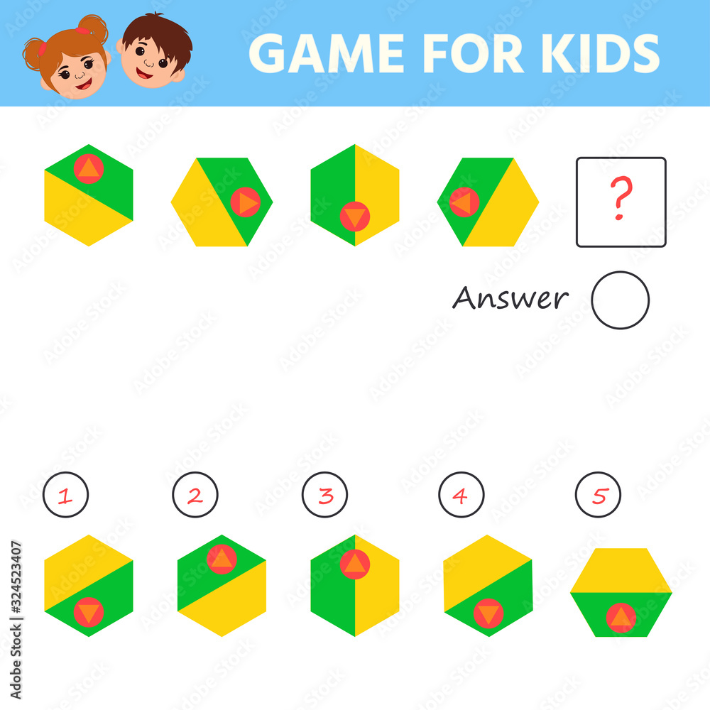 Education game for kids development of logic iq. Find the correct ...