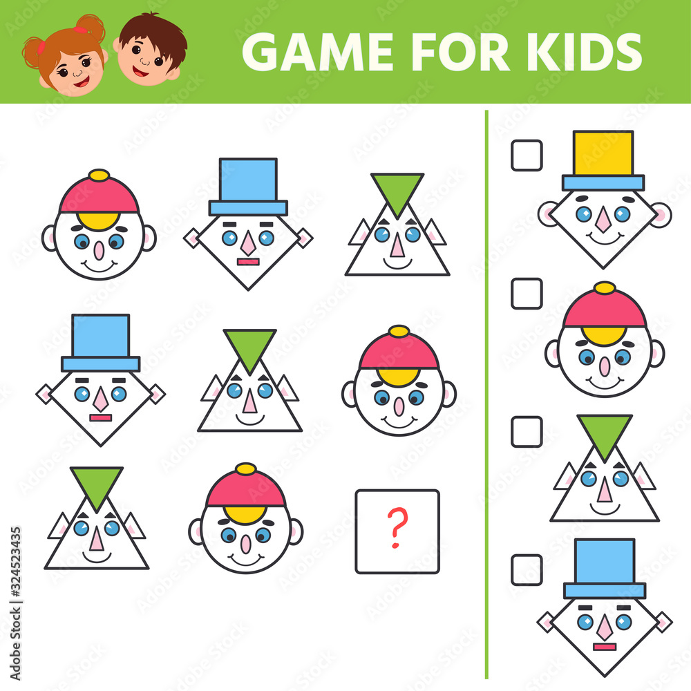 Education game for kids development of logic iq. Find the correct ...