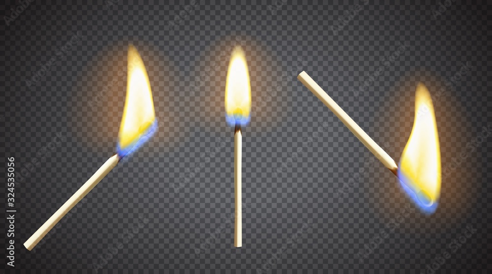 Realistic burning matches set in different layouts Stock Vector | Adobe ...
