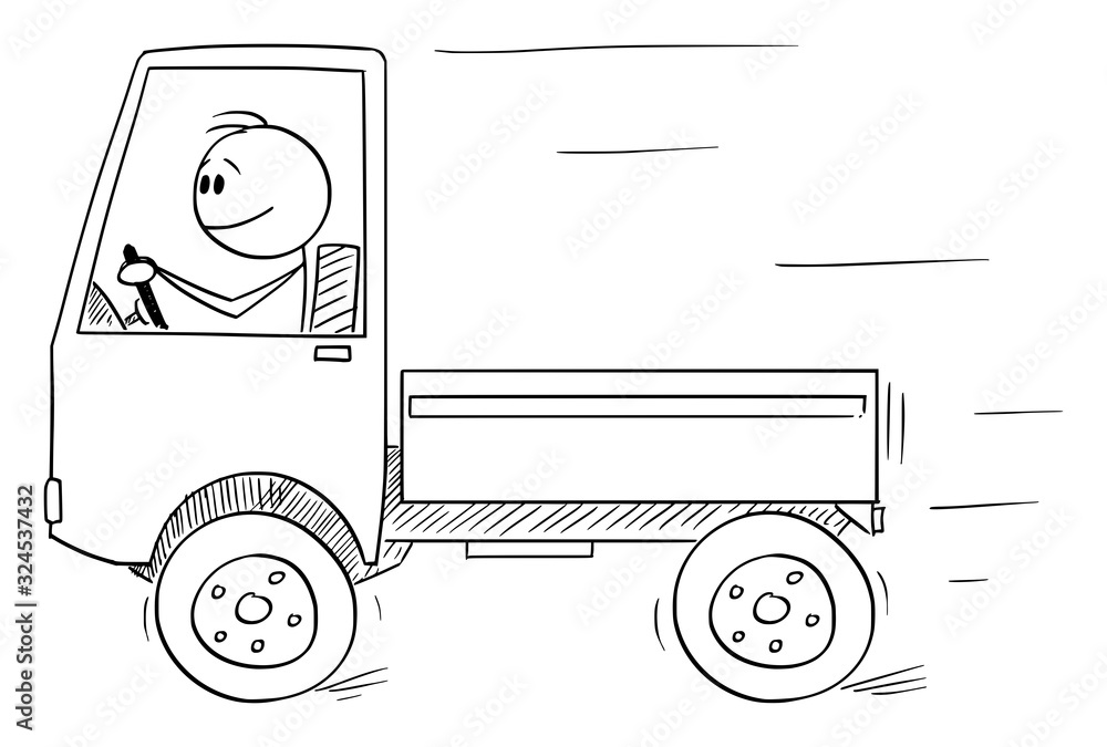 Vector cartoon stick figure drawing conceptual illustration of smiling ...