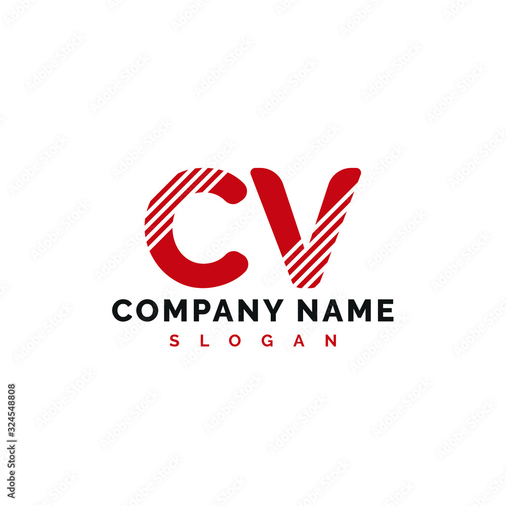 CV Letter Logo Design. CV letter logo Vector Illustration - Vector ...
