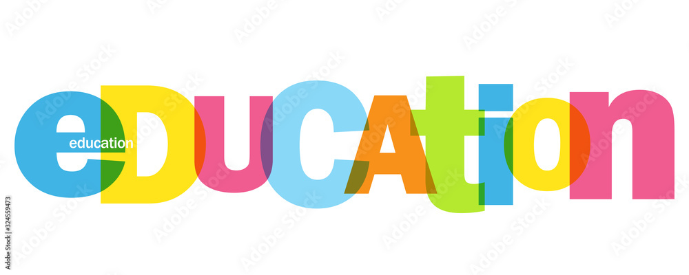 EDUCATION colorful vector typography banner Stock Vector | Adobe Stock