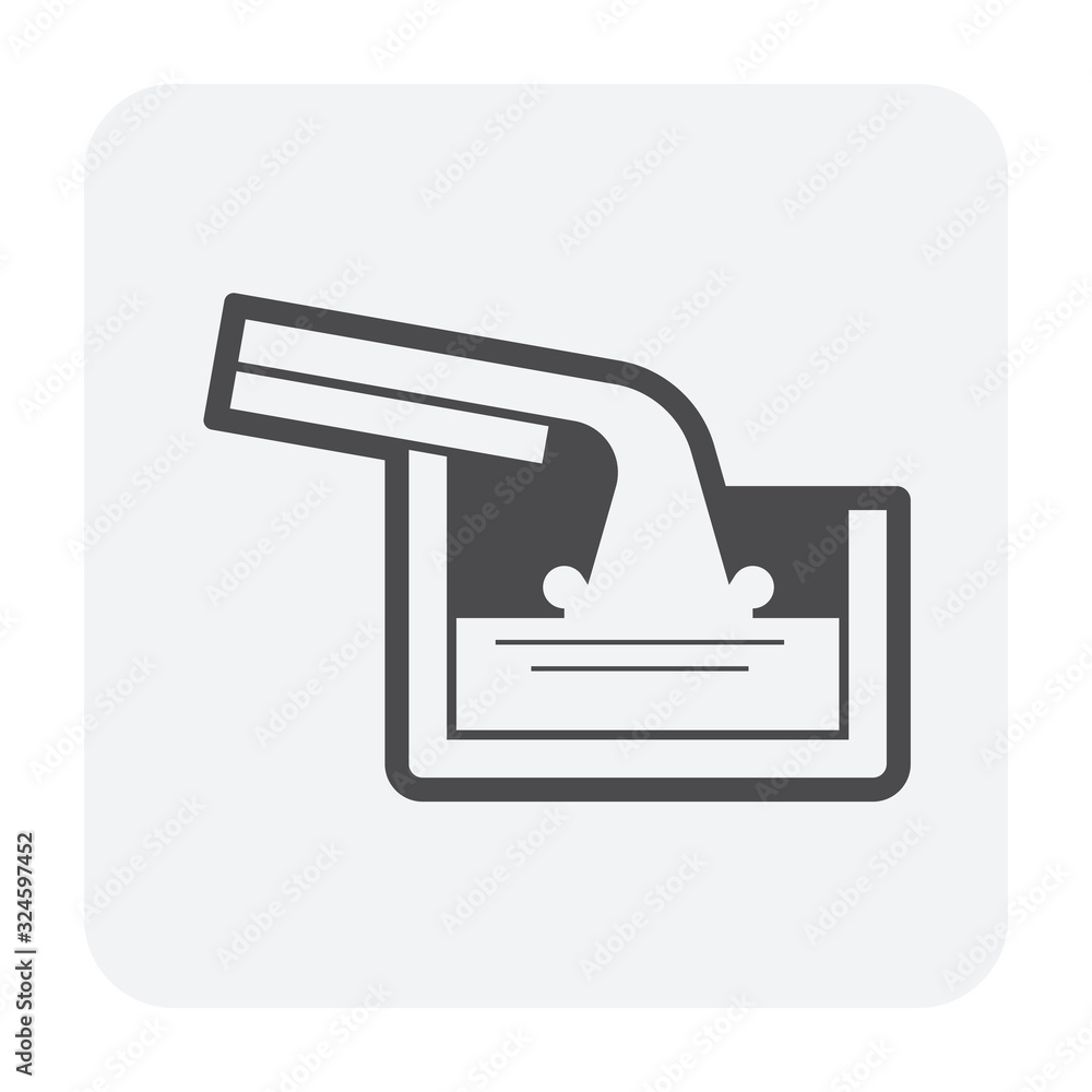 Square style gutter vector icon. Also call rain gutter or eavestrough ...