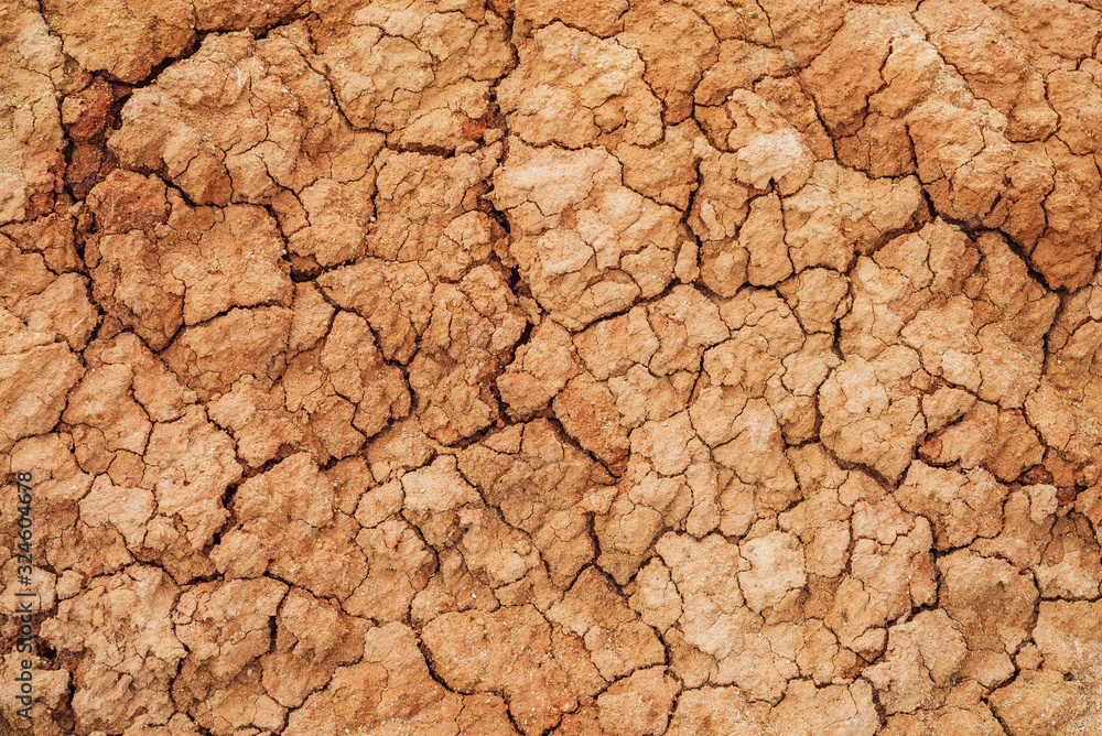 Nature background of cracked dry lands. Natural texture of soil with ...