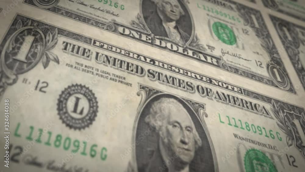 Vintage Dollar Bill Close Up Texture Animation/ 4k background animation ...