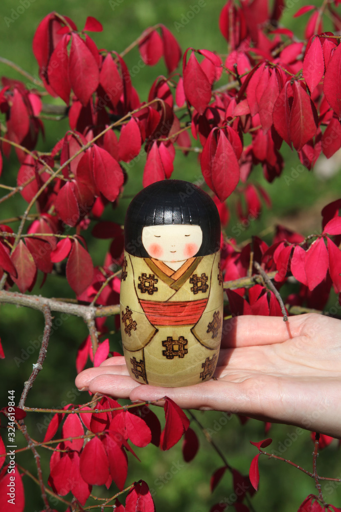 Ancient russian matryoshka. Ethnic nested doll as ancient national ...