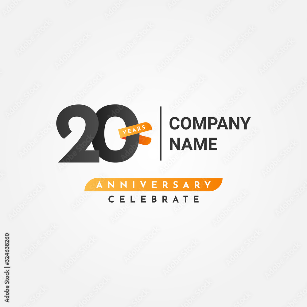 20 Years Anniversary Celebration Vector Illustration Template Design ...