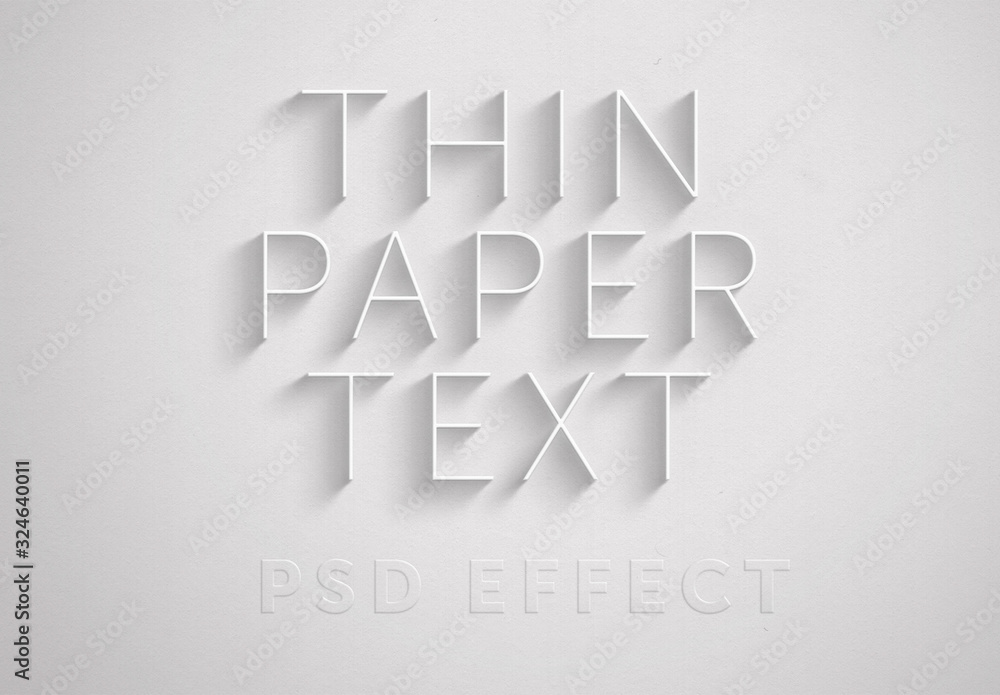 Paper Text Effect Mockup with Deep Shadow Stock Template | Adobe Stock