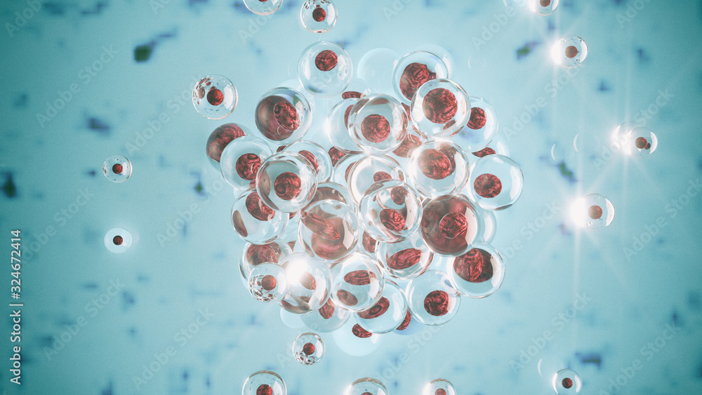 Ovum with outer structure called corona radiata - 3D Rendering Stock ...