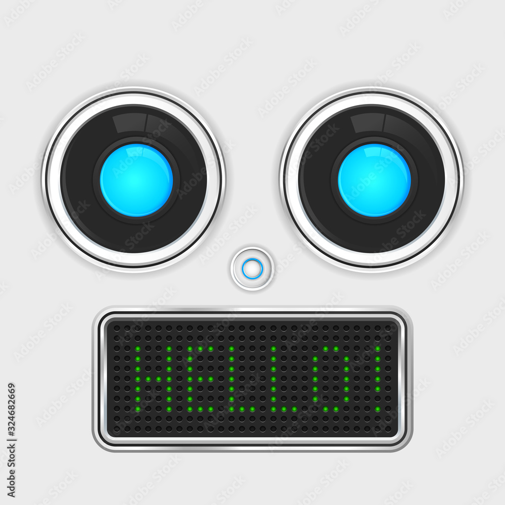 Vector realistic robot face Stock Vector | Adobe Stock