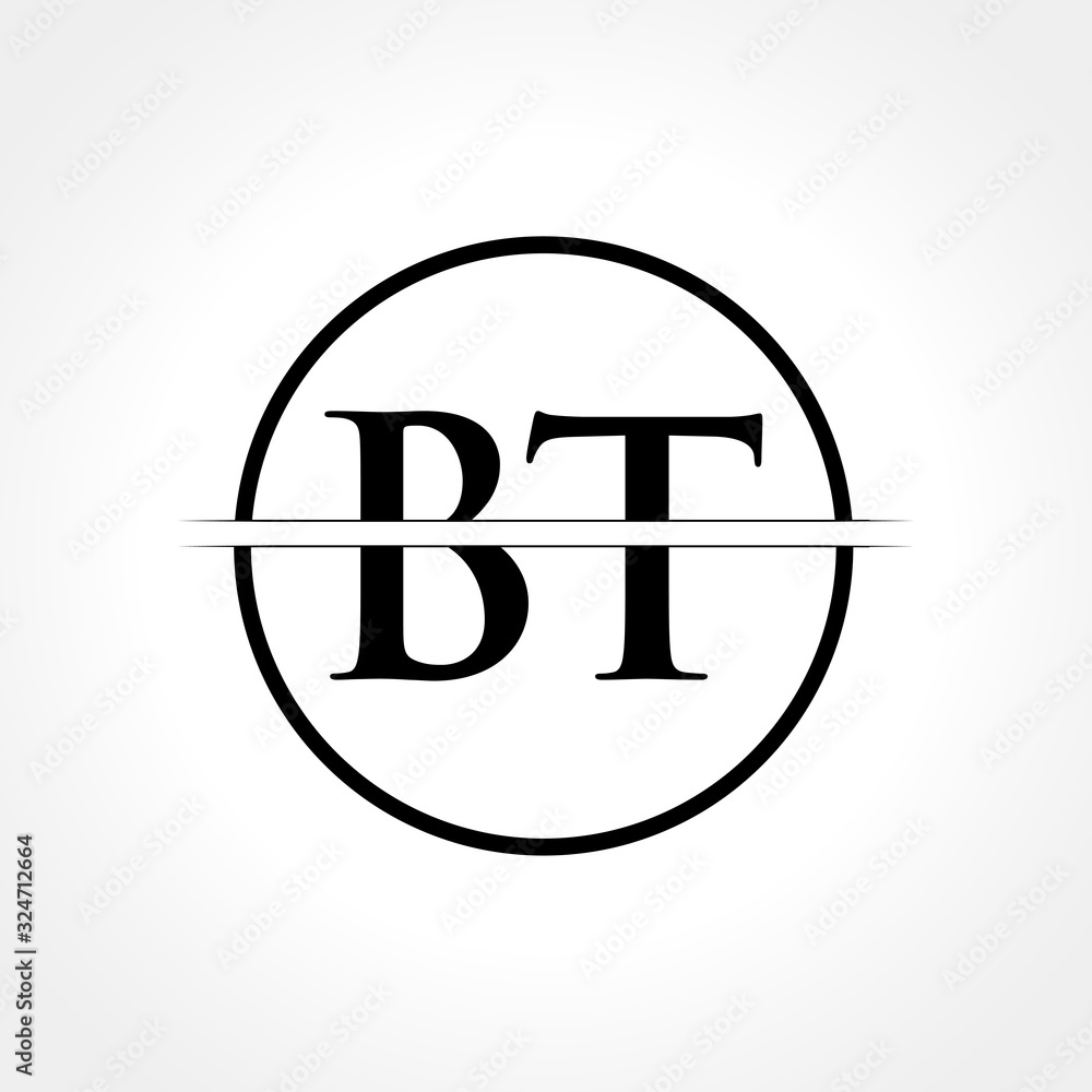 Initial Black Letter BT Logo With Creative Circle Typography Vector initial-black-letter-bt-logo-with-creative-circle-typography-vector
