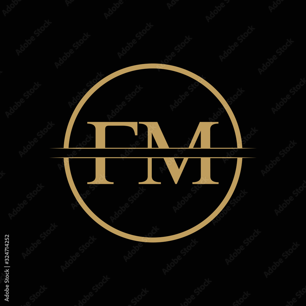 FM letter Type Logo Design vector Template. Abstract Letter FM logo ...