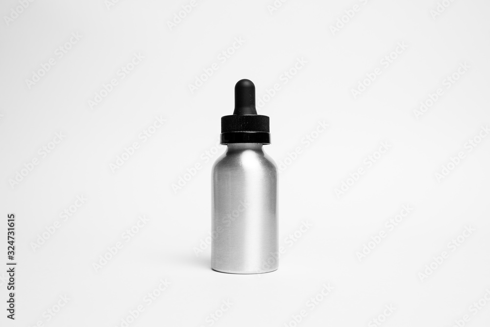 Blank Aluminum Bottle Dropper Cap on light gray background.Aluminum ...
