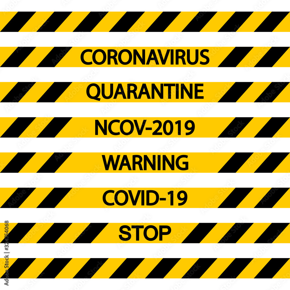 Seamless fencing tape quarantine coronavirus vector warning tape ...