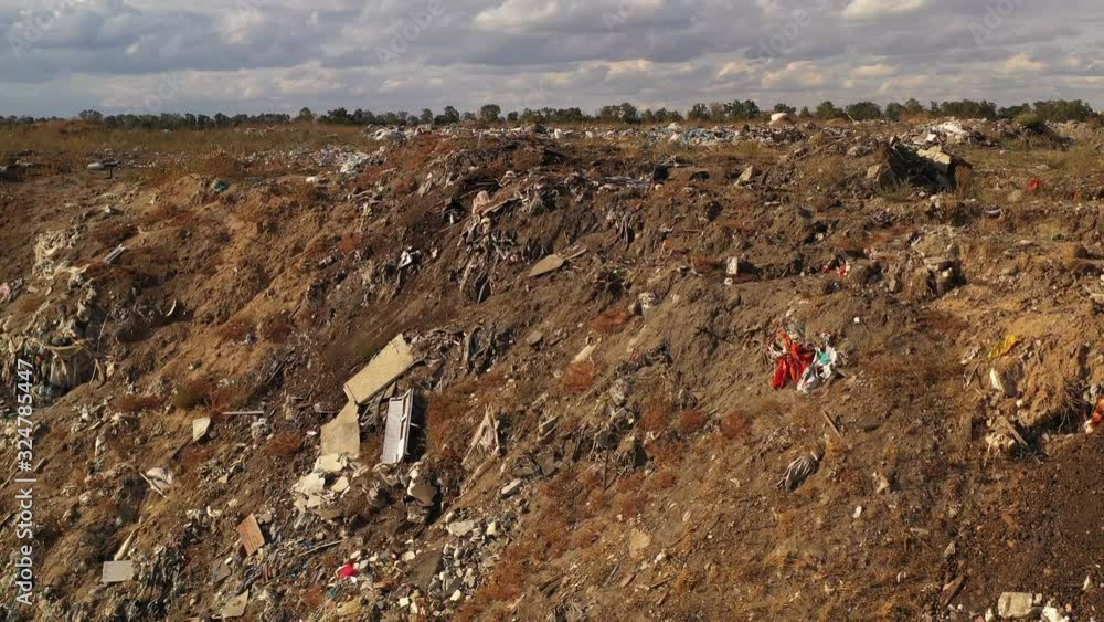 Video Stock Contaminated with garbage and waste territory outside the ...