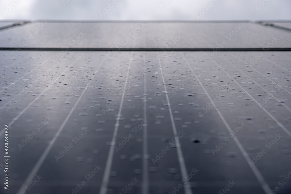 Solar panel with rain drops on it. Solar panel in rain. Photos | Adobe ...