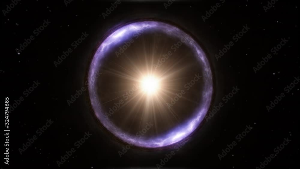 Light Bending Einstein Ring Star Physics Astronomy Concept in Space ...