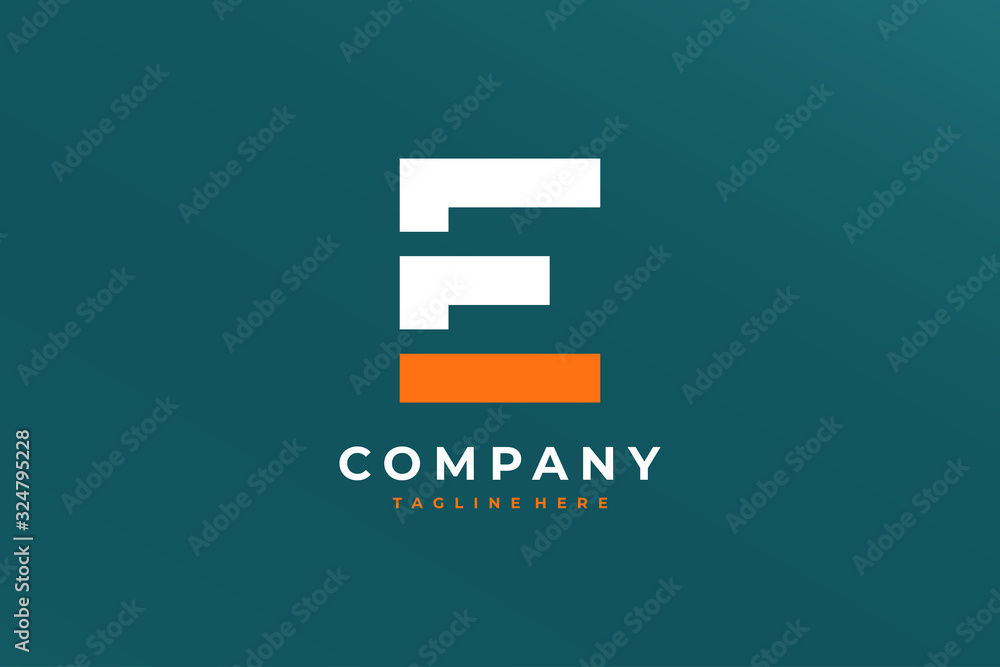 Square Letter F an E Linked Logo. Flat Vector Logo Design Template ...
