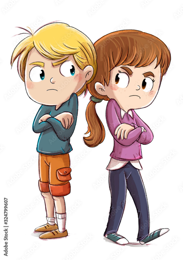 Angry brothers looking at each other with their arms crossed Stock ...