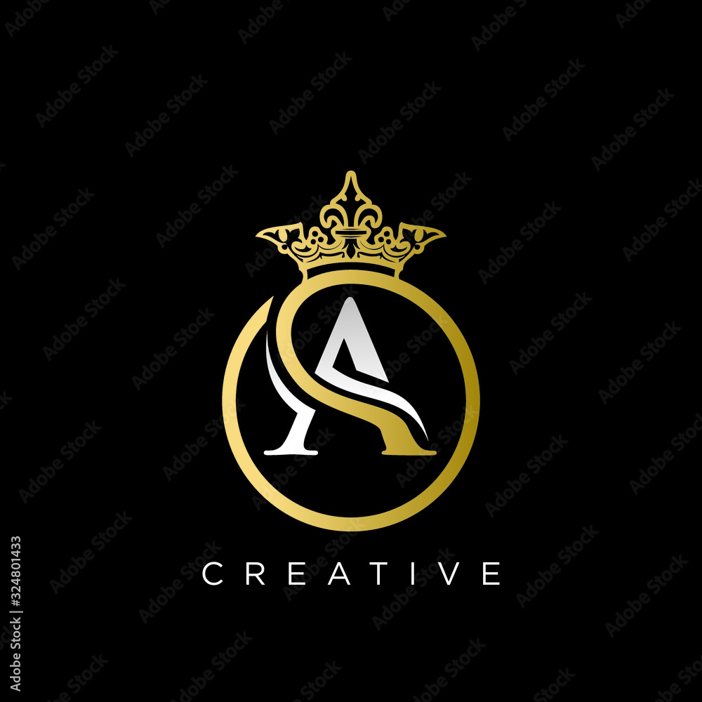 king logo desing with letter a Stock Vector | Adobe Stock