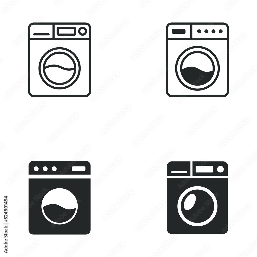 Washing machine icon template color editable. Washing machine symbol ...