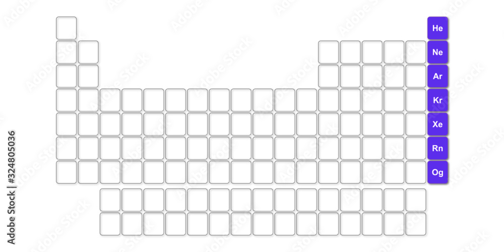 table of elements noble gas series - chemistry and physics science ...