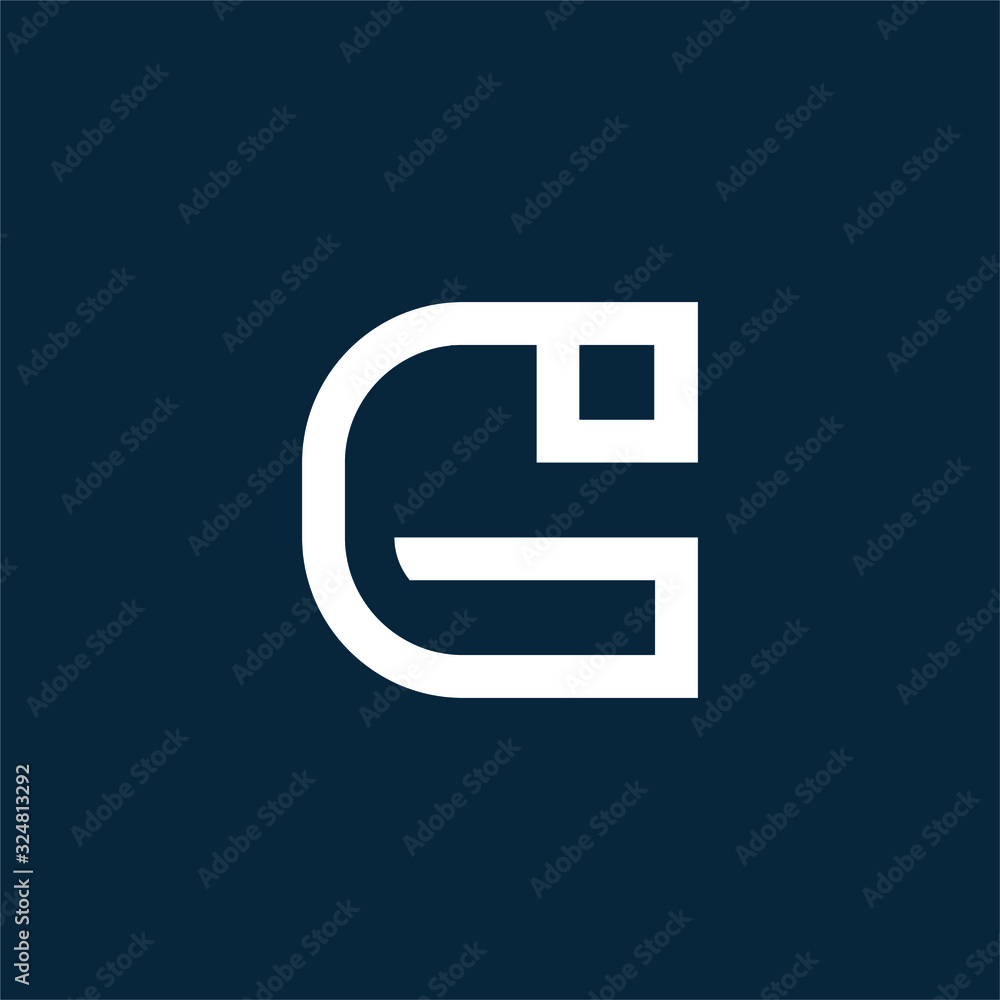 Initial letter G logo template with abstract simple line art symbol in ...