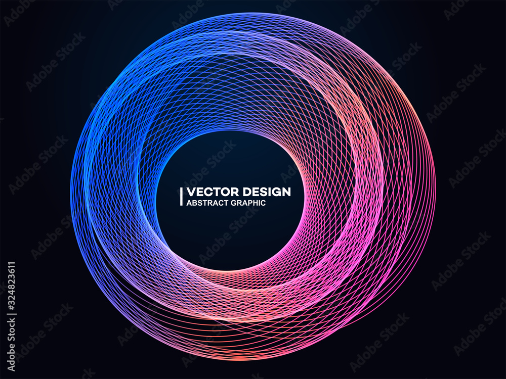 Dynamic gradient shape and circle.Modern magazine cover or poster ...