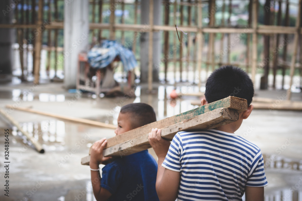 Child labor, children are forced to work construction, Violence ...